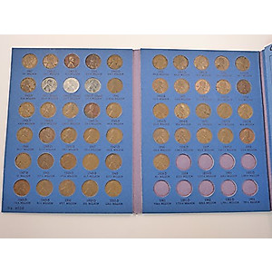 Lincoln Cents Varies 1941 to 1958-D Lincoln Wheat Cents in Whitman Folder Average Circulated Various Grades