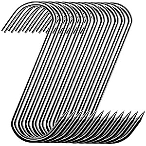 Meat Hooks 20Pcs,Premium Butcher's Hook,Stainless Steel Wall S-Shaped Hooks–for Hot and Cold Smoking,Stainless Steel Meat Hook, Chicken Hunting Smoking Ribs(13cm,Pack of 20) (20PACK Meat Hooks)