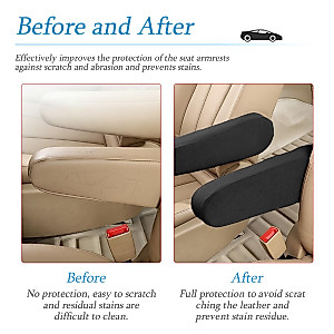 AUCELI 2 Pcs Car Front Seat Armrest Covers, Cloth Fabric Armrest Protectors, Direct Replacement Center Console Lid Armrest Cover Skin, Universal Accessories for Car, SUV, Truck and Van