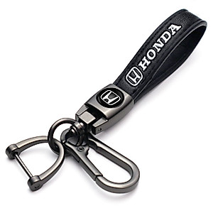 LEBASQ Car Key Cover Suit for Honda Civic Accord CR-V HR-V Odyssey Pilot series models Leather Keychain car case keyring Accessories