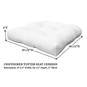 Honeycomb Outdoor Contoured Tufted Cushion Set, 19.5" W x 18.5" L, Textured Solid Teal Outdoor Chair Cushions