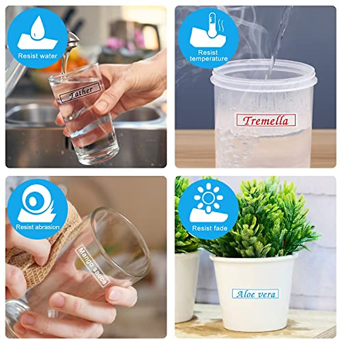 4PK TZ Tape Clear 12mm Compatible with Brother TZe 131-135 P Touch Label Tape TZ 12mm 0.47 Laminated Clear,Black/Red/Blue/White on Clear Label Maker Tape for Ptouch PTD210 PTD400 PTH100 PTH110 PTD600