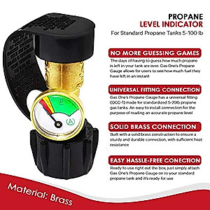 GASONE 50120 Gauge Indicator Propane Tanks, Old Black QCC