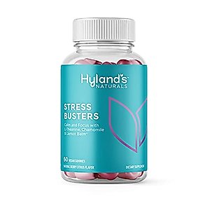 Stress Busters Gummies by Hyland's Naturals, Calm and Focus with L-Theanine, Chamomile and Lemon Balm, 60 Vegan Gummies (30 Days)