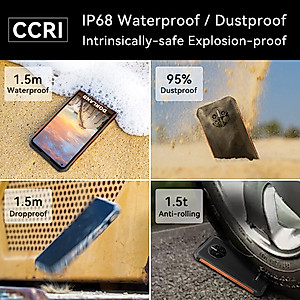Dorland Extreme 5G Rugged Smartphone Cell Mobile Phone Industrial Intrinsically Safe Outdoor Unlocked Dual SIM 8GB+128GB 6.39inch FHD Screen Android 11 IP68 Waterproof Explosion Proof