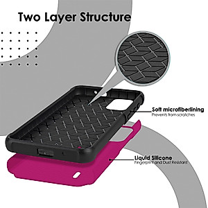 PT Tempered Glass + Shockproof Hybrid Cover Phone Case for Nokia G310 5G + Gift Stand (Dark Pink)