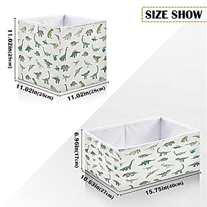 Kigai Cube Storage Bin Wildlife Dinosaurs Foldable Storage Basket Toy Storage Box for Home Organizing Shelf Closet Bins, 11 x 11 x 11-Inch