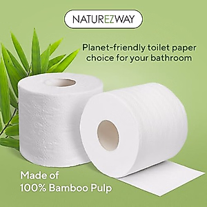 NatureZway - Elevate Your Bathroom Experience with Eco-Friendly Bamboo Toilet Paper (24 PACK) - 2-Ply, Tree-Free, 100% Bamboo Pulp, Strong, Clog-Free, and Septic Safe - Ultra Soft White