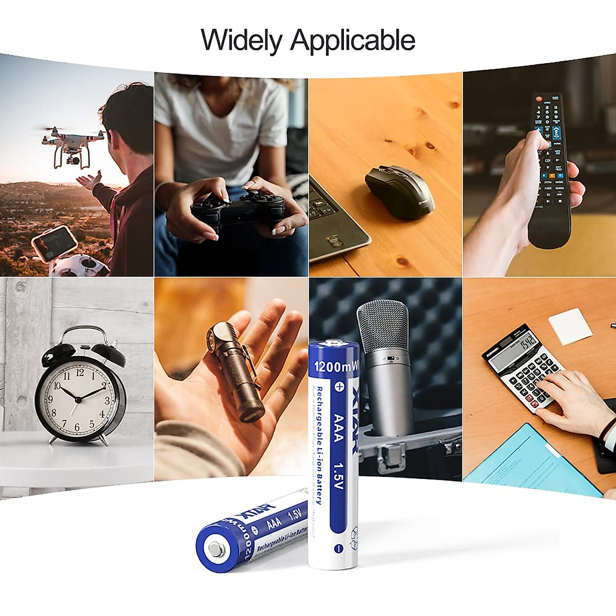 XTAR AAA Battery 1.5V AAA Lithium ion Batteries 1200mWh High Capacity, Quick Charge AAA Rechargeable Batteries 4 Packs with Battery Case (4 * 1.5V 1200mWh Batteries)