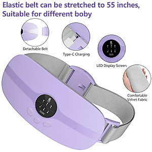 kissleaf Protable Heating Pad for Period Cramps,Cordless Menstrual Heating Pad with 3 Heat Levels and 3 Vibration Massage Modes, for Period Pain,Best Gifts for Her, Women and Girl (Purple)