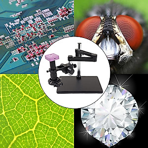 Industrial Microscope Kit, High Refractive Index Microscope Camera Kit USB Output 100‑240V Rotatable 180X for Teaching Demonstration (US Plug)