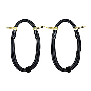 Audio 2000s E27106P2 1/4" TS Right Angle to TS Right Angle 6 Feet Patch Cable (2 Pack)