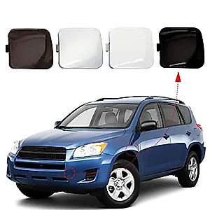 Front Bumper Tow Hook Cover Towing Eye Cap Fit for Toyota RAV4 2009 2010 2011 2012 53286-0R020 53285-0R020 (White, Right Passenger Side) Xinpinsai