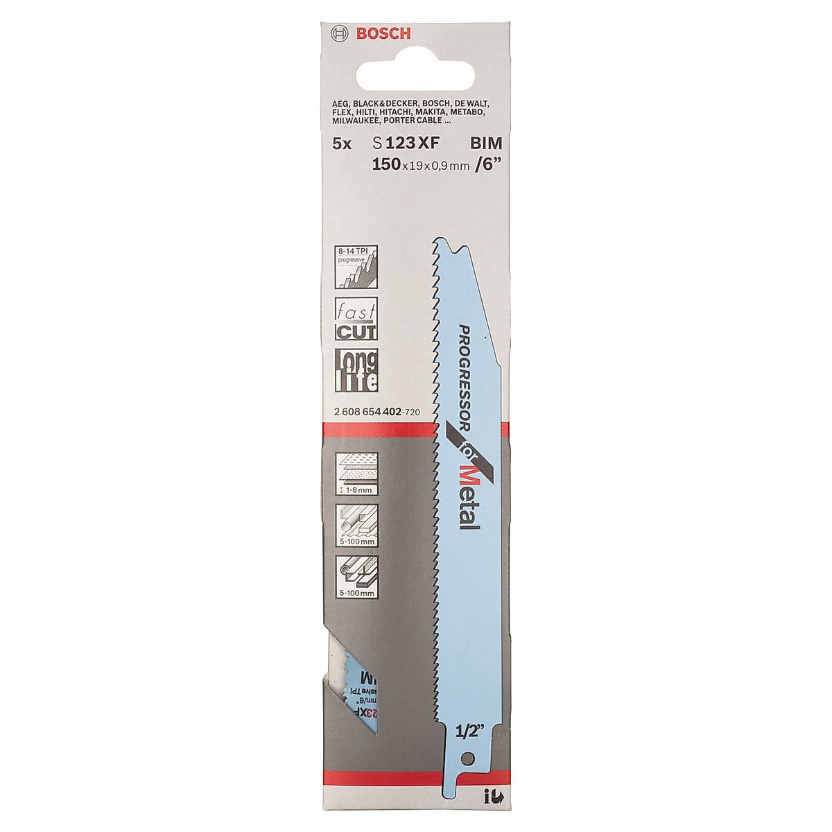 Bosch 2608654402 Sabre Saw Blade"S 123 XF" (5 Piece)
