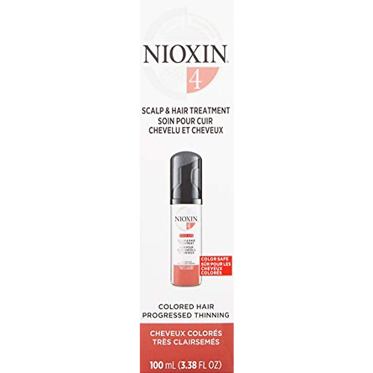Nioxin System 4 Scalp & Hair Treatment, Color Treated Hair with Progressed Thinning, 3.4 oz