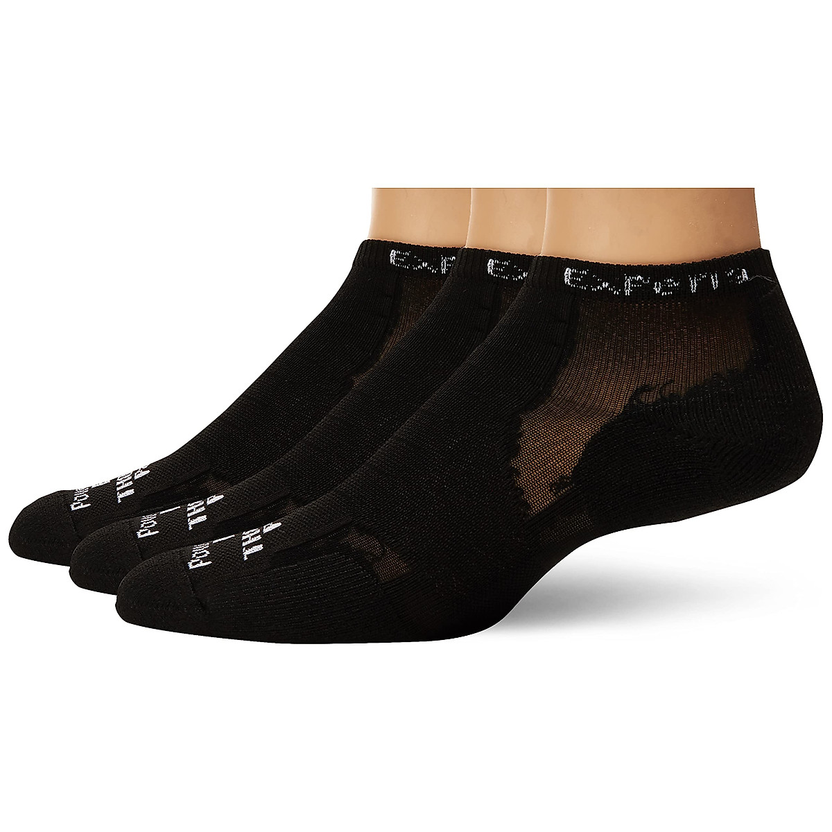 Experia Thin Padded Ankle Sock, Black, M Size, Pack of 3