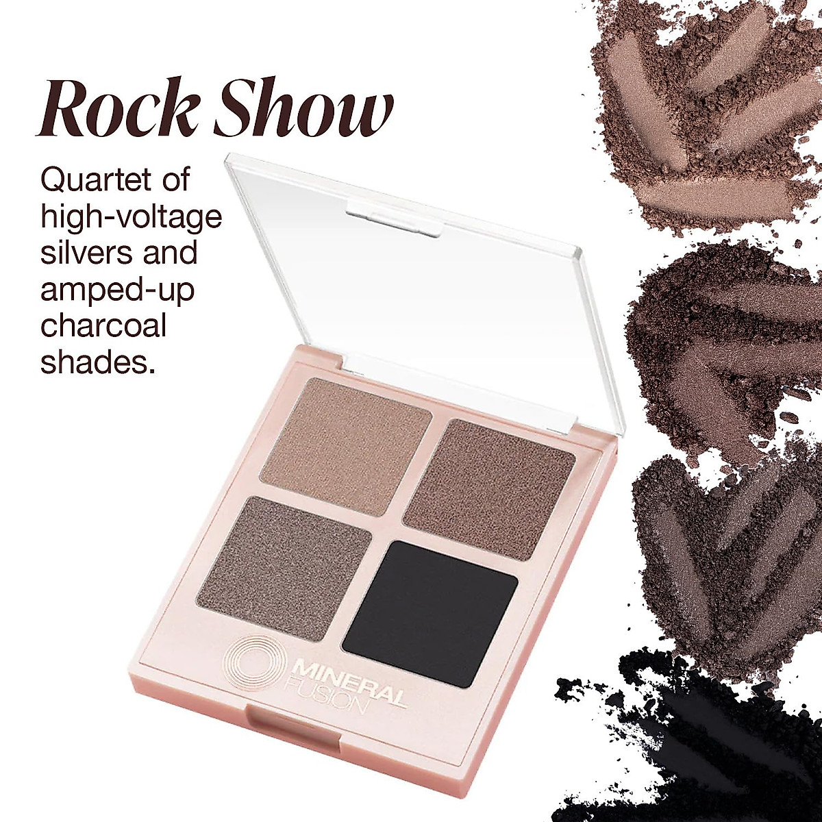 Mineral Fusion Eye Shadow Palette - Rock Show for Women - 0.25 oz Eye Shadow (Refillable)