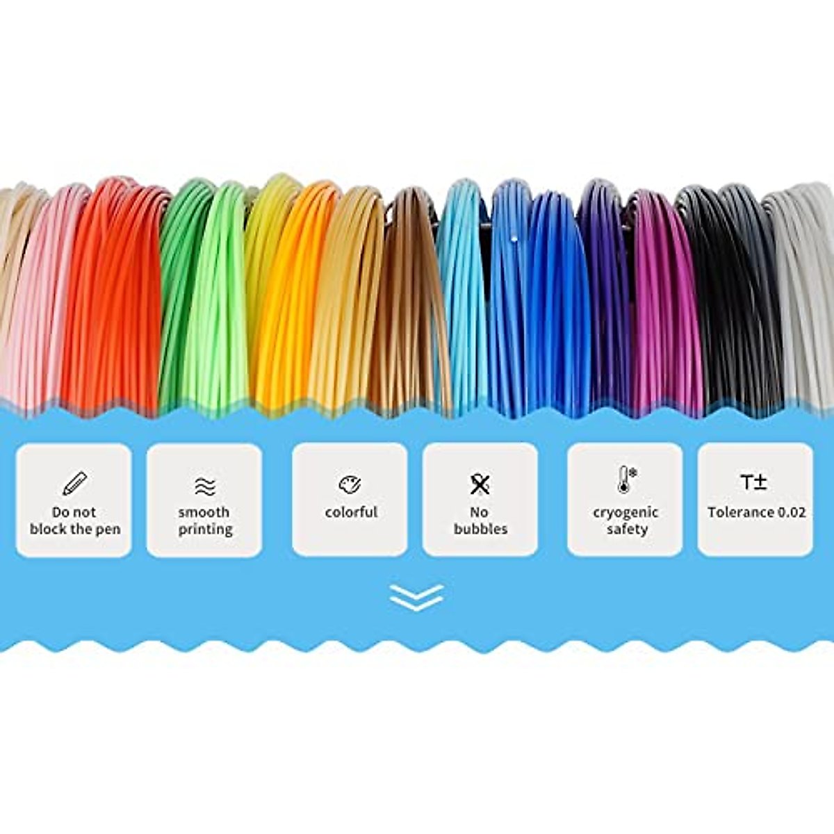 1 Set of 20 Pcs 3D Pen Filament Refills for Low Temperature 3 D Pen PCL Filament Refills 16.4 Feet for Each Color 3 Dimensional Printing Pen Filament Refills 1.75mm