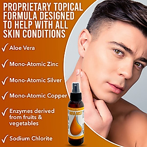 Miramist - Acne Spray for Body & Face - Sunburn Relief for Men Women Teens - Topical Hormonal Acne Solution for Pimples & Blemishes - Includes Aloe Vera, MSM, Silver, Zinc & Copper
