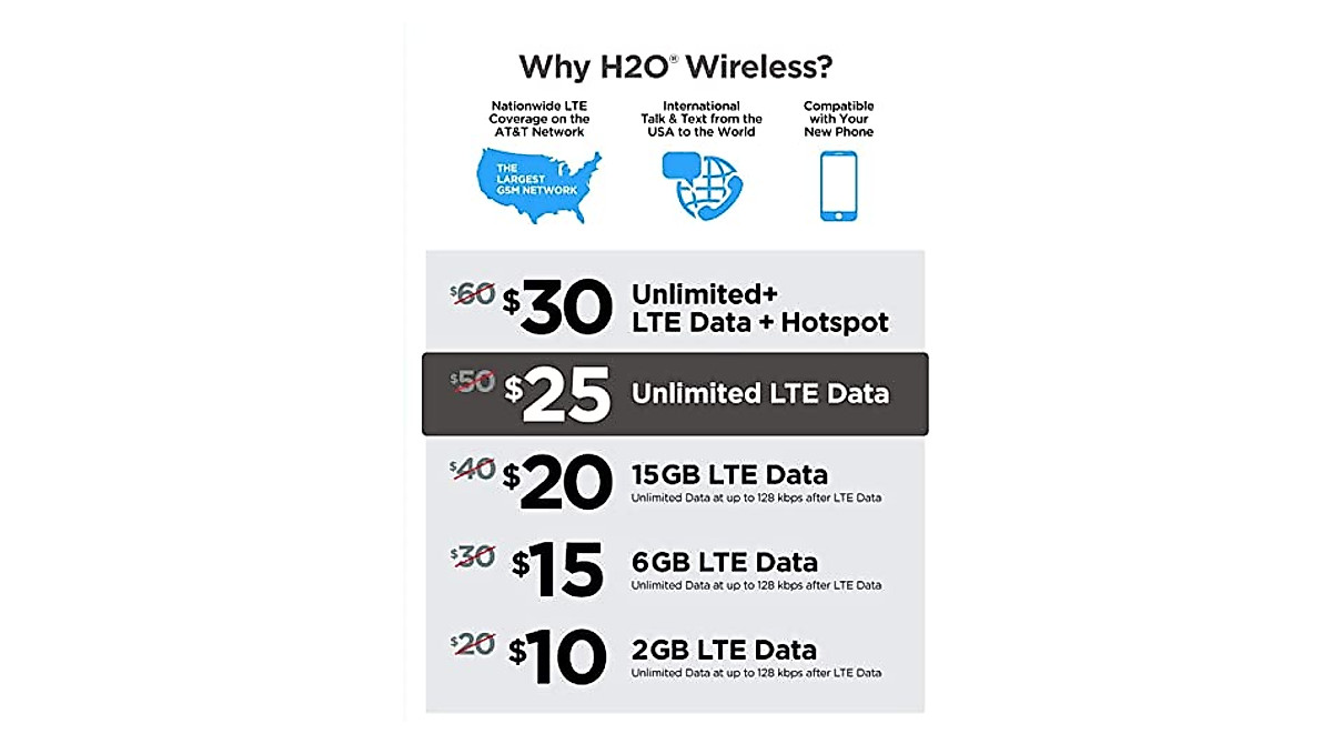 H2O Wireless PREPAID Alcatel SMARTFLIP 4052R 4G LTE Flip Phone