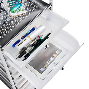 Yaheetech 10 Drawer Cart Rolling Plastic Storage Cart and Organizer Multipurpose Mobile Rolling Utility Storage Organizer for Home Office School and Workshop, White