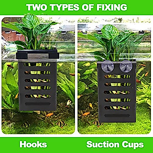 BABORUI 2 Pack Aquarium Plant Holder with Hooks and Suction Cups, Hanging Aquatic Planter Cups for Aquarium Decorations Plants, Aquarium Decor for Fish Tank Live Aquarium Plants