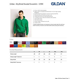INK STITCH Gildan 12500 Blank Hoodies DryBlend Pullover Hooded Sweatshirts - Navy (XL)