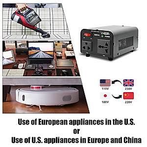 LVYUAN Voltage Transformer Converter 500 Watt Step Up/Down Convert from 110-120 Volt to 220-240 Volt and from 220-240 Volt to 110-120 Volt with US Outlet, Universal Outlet, Circuit Breaker