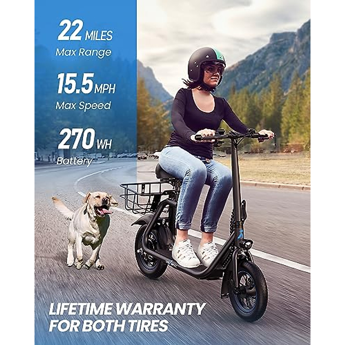 URBANMAX C1 Electric Scooter with Seat, 450W Powerful Motor up to 22 Miles Range, Foldable Electric Scooter for Adults Max Speed 15.5 Mph, Electric Scooter for Commuting with Basket