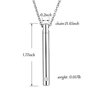 XIUDA Urn Necklace Pendant for Memorial Ashes with Stainless Steel Keepsake Ash Jewelry Cremation Necklace