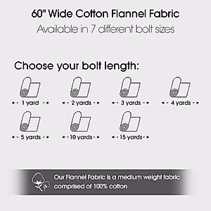 Pico Textiles 2 Yards Bolt - 100% Cotton Tartan Plaid Flannel Fabric - Sold by The Bolt- Ideal for Shirts, Scarves, Pajamas & Receiving Blankets