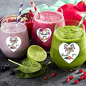 Love Heart-Shaped Thank You Sticker roll, Business Sticker, 500 Labels, Each 1.5 inches in Diameter,