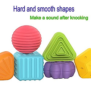 MINGKIDS Montessori Toys for 1 Year Old,Baby Sorter Toy Colorful Cube and 6 Pcs Multi Sensory Shape,Developmental Learning Toys for Girls Boys Easter Gifts,Baby Toys 6-12-18 Months