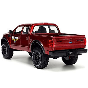 Jada Toys Just Trucks 1:24 2011 Ford SVT Raptor Die-cast Car Red with Tire Rack, Toys for Kids and Adults