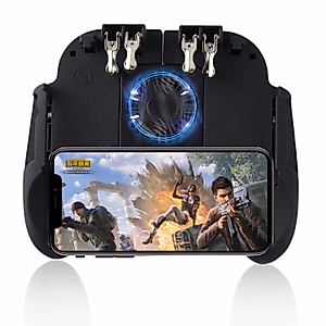 Mobile Game Controller Built-in Silent Cooling Fan 4in1 multitask controller Ergonomic Comfort by Tunes for Fortnite PUBG Knives Out Cross Fire,Call of Duty,Rules of Survival