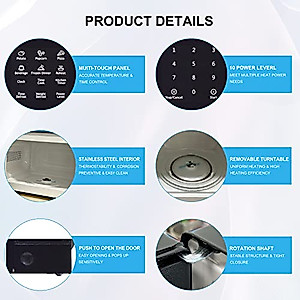 Smad Small Microwave Oven 0.7 Cu.Ft, Mini Microwave Oven with 9.6'' Removable Turntable, 6 Auto Preset Menus, Child Lock, Easy Clean Interior, Black, 700W