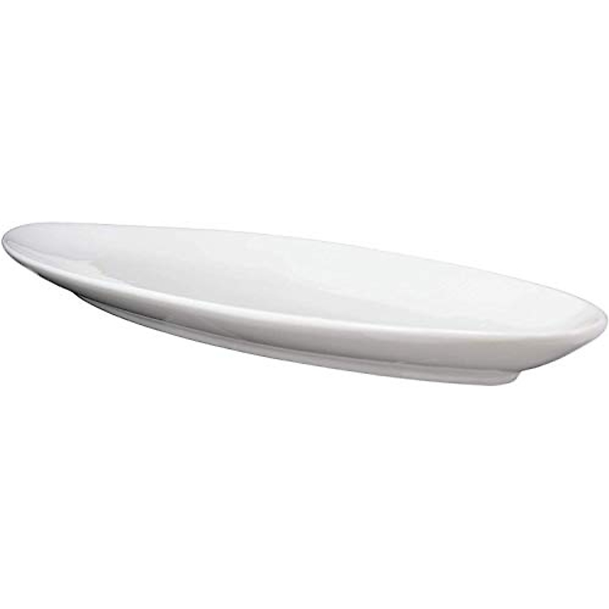 Ebros Kitchen Dining Modern Contemporary Sleek Design Natural White Porcelain Oval Plates Serving Platters Restaurant Supply Dishwasher And Microwave Safe Serveware (2, 16"Long)