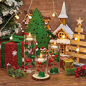 MTLEE 2106 Pieces Christmas Vase Filler Pearl for Vase Filler Pearls Candyland Water Gels Beads Candles Centerpiece for Christmas Home Table Party Decor(Pine Tree)