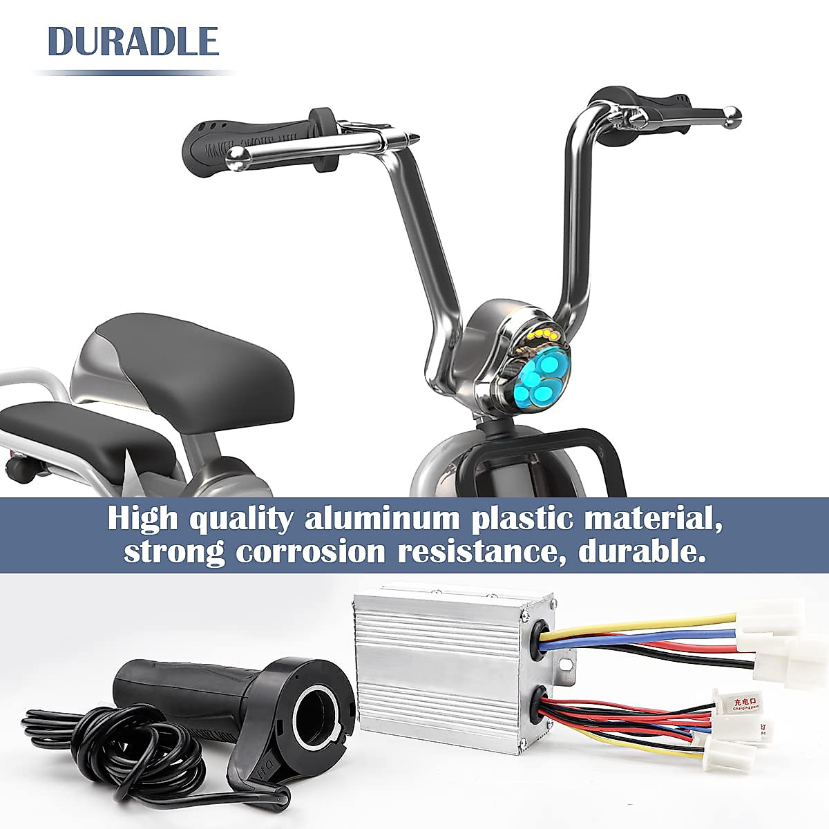 YOLUFER 500W Brushed DC Motor Speed Controller Alloy Brush Motor Control Box Throttle Grips E-Bike Scooter Tricycle Speed Controller Motor 36V