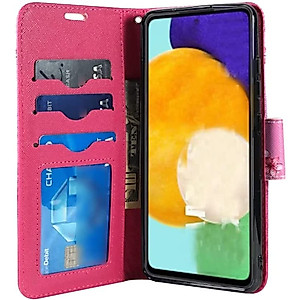 Zase Design Cover for Samsung Galaxy A54 5G Protective Wallet Phone Case Cute Woman Girls Premium PU Leather Flip Folio w/Kickstand ID Card Slot Wrist Strap Magnetic Lock (Pink Cherry Blossom)