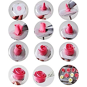 Cake Flower Nail Lifters Set Stainless Steel Baking Tools for Icing Flowers Decoration (White)
