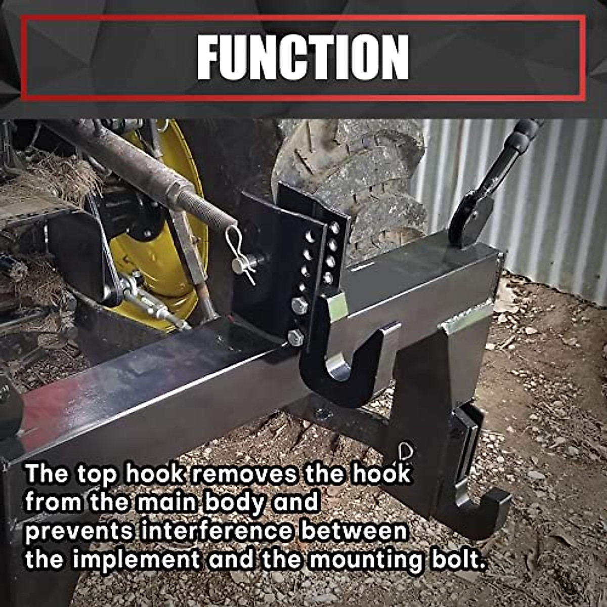 VIAGL Cat 1 Quick Hitch Top Hook Fit for Harbor Freight