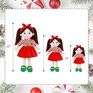 June Garden 14" Snuggle Cuties Nora - Soft Cuddly Plush Doll Gift for Girls - Huggable Rag Doll - Christmas M