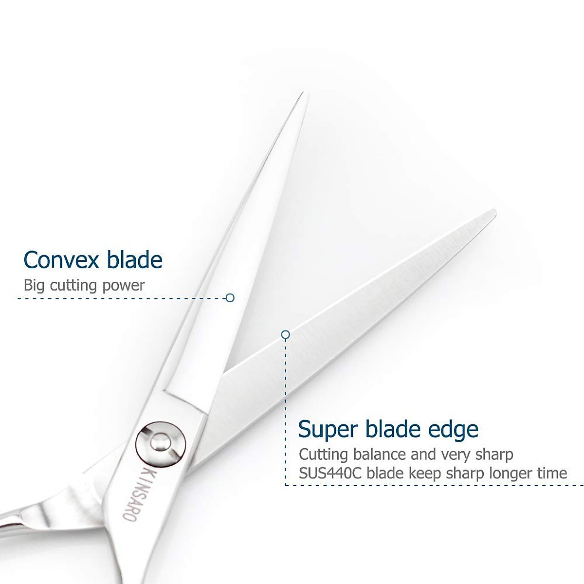 6" Professional Hair Scissors Cutting Shears 440C Hair Cutting Scissors Haircut Scissors Sharp Barber Scissors Barber Shears Convex Edge KINSARO
