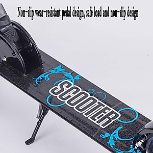 LJHBC Wheel Scooter Adult City Push Scooter Large 210mm Wheel Front and Rear Brake Easy to fold Easy to Carry Bearing 100kg (Color : Black)