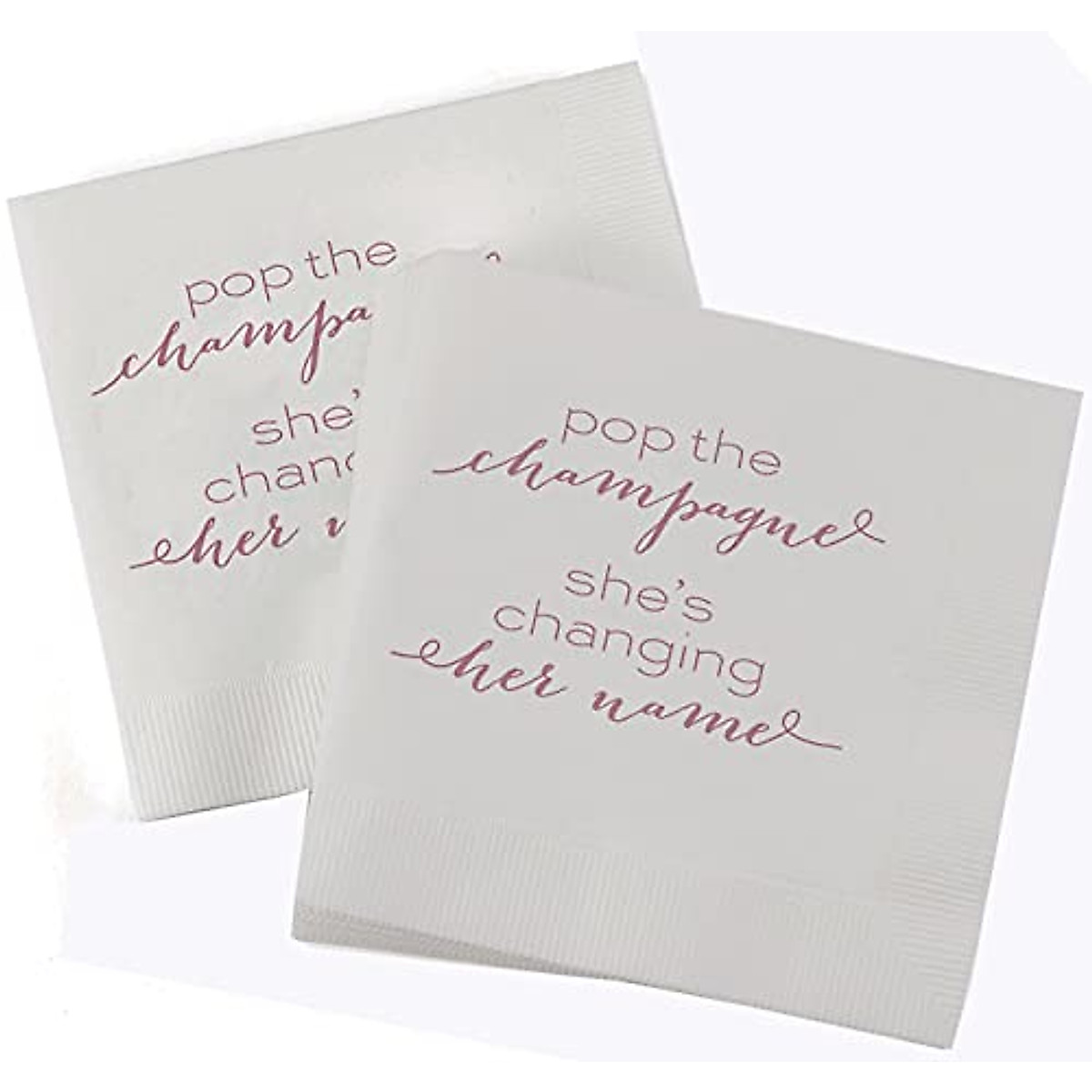 Hortense B. Hewitt Bridal Shower Paper Napkins 50-Count, Printed Pop the Champagne, 4.75-Inch (Folded)