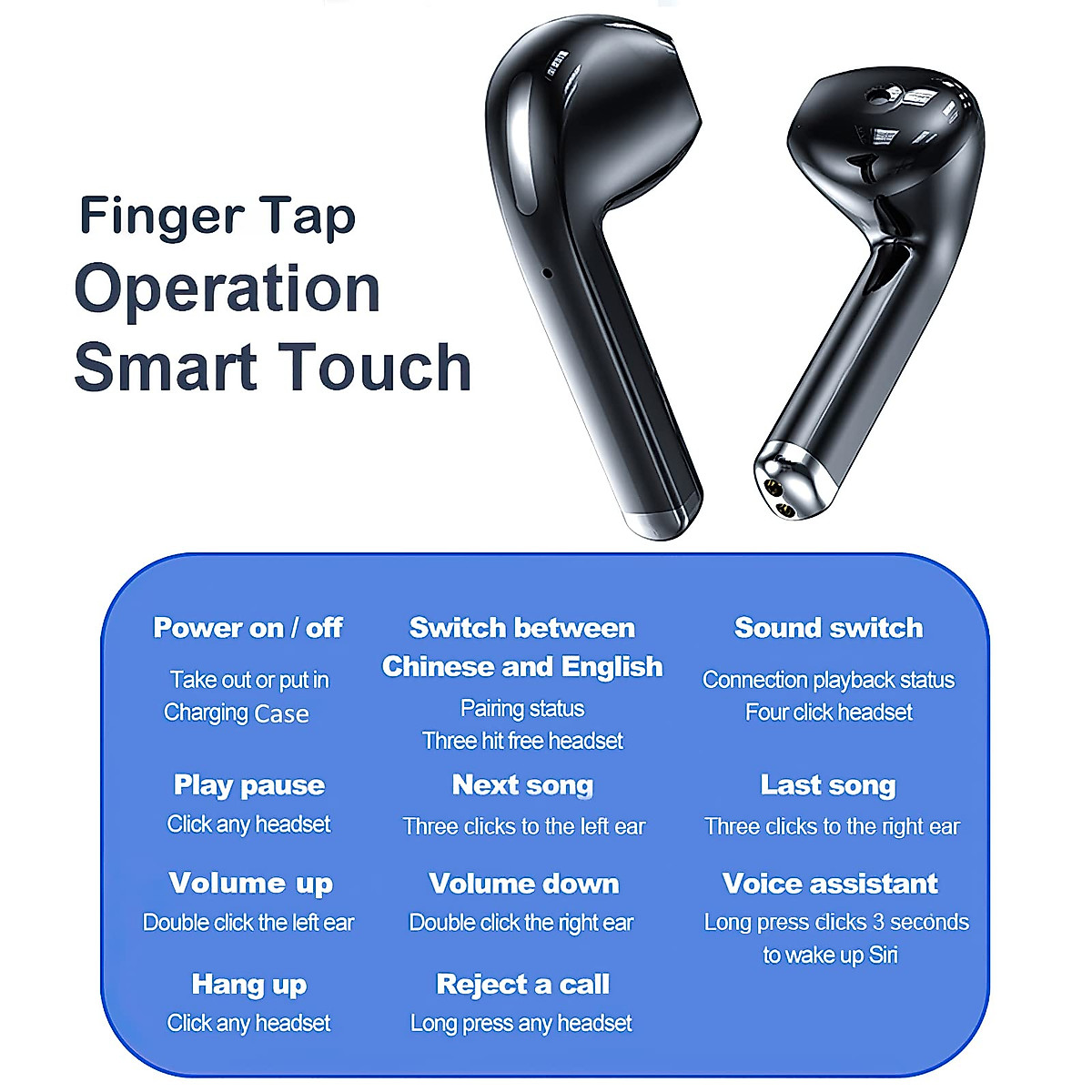 HORNORM Wireless Earbuds Bluetooth 5.0 Headphones with Microphone Stereo Gaming Sport in Ear Earbuds Headsets with LED Display Charging Case,48Hrs Playtime Stereo Sound