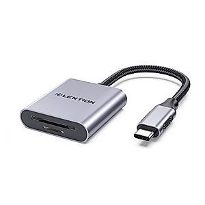 LENTION USB C to SD/Micro SD Card Reader, Type C SD 3.0 Card Adapter Compatible 2023-2016 MacBook Pro 13/15/16, New Mac Air/iPad Pro/Surface, More (CB-C8, Space Gray)