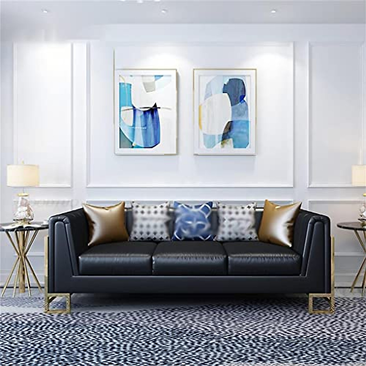 FZZDP Living Room Sofa 3 Seat Lounge Sofa Suitable for Home Or Office Leather Recliner Armchair Furniture