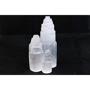 Selenite Crystal Tower for Reiki, Healing, and Energy Charging | Made in Morocco | Selenite Iceberg Charging Towers Crystal Skyscraper (2 Inch)